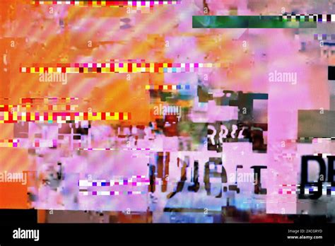 Digital Glitch Background Device Screen With Glitchy Display