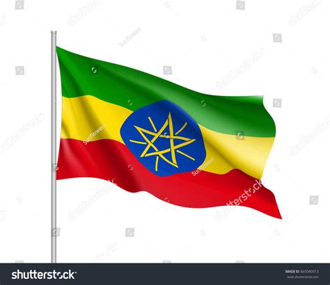 Ethiopian Flag Waving