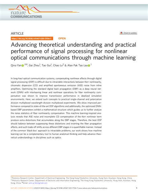 PDF Advancing Theoretical Understanding And Practical Performance Of Signal Processing For