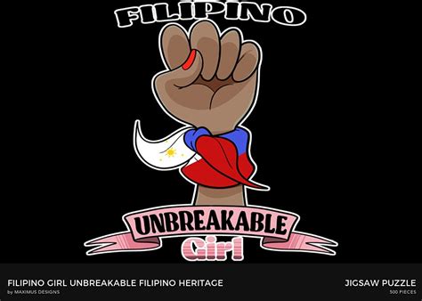 Filipino Girl Unbreakable Filipino Heritage Philippines Flag Jigsaw