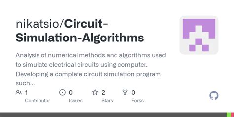 GitHub Nikatsio Circuit Simulation Algorithms Analysis Of Numerical Methods And Algorithms