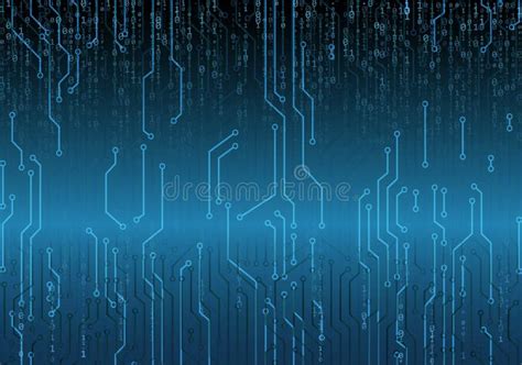 Binary Circuit Board Future Technology Blue Cyber Security Concept