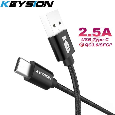 KEYSION USB Type C Cable For Xiaomi Redmi Note Mi USB Cable For Samsung S Fast Charging Wire