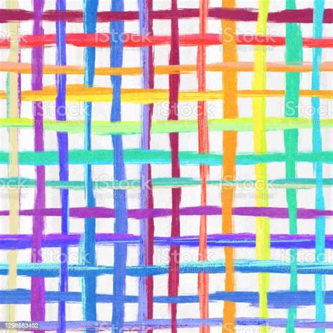 브러쉬 스트로크 원활한 패턴 무지개 수채화 교차 줄무늬 3d 일러스트 리본에 대한 스톡 사진 및 기타 이미지 리본 연속성 0명 Istock