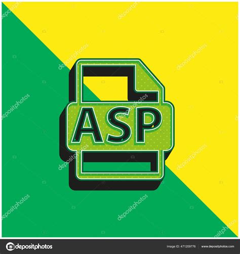 asp file format symbol green yellow modern vector icon logo stock