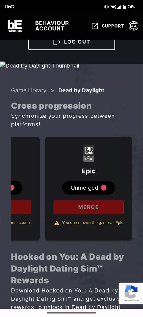 I Can T Merge My EGS Account With My Behavior Account R Deadbydaylight