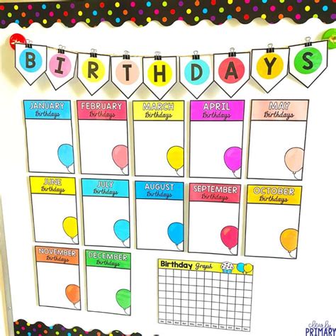 Classroom Birthday Chart Classroom Birthday Birthday Chartssunday School Chart Printable