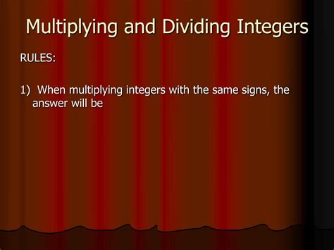 Ppt Multiplying And Dividing Integers Powerpoint Presentation Free