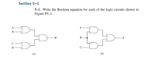 Solved 5 1 Write The Boolean Equation For Each Of The Logic Chegg Com