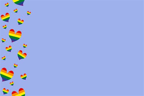 프라이드의 달 배경 Lgbtq 프라이드 플래그 색상 무지개 하트가 있는 벡터 배너입니다 자부심의 달의 상징 6월 지원 복사 공간 심장 색종이 0명에 대한 스톡 벡터 아트 및