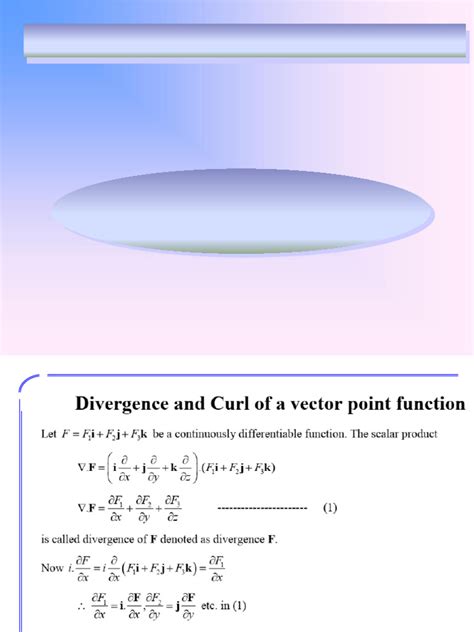 Lecture On Divergence And Curl Of A Vector Point Function Pdf