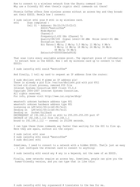 How To Connect To A Wireless Network From The Ubuntu Command Line Pdf