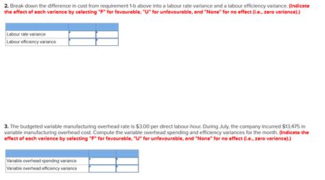 Solved Exercise 10 11 Labour And Variable Manufacturing
