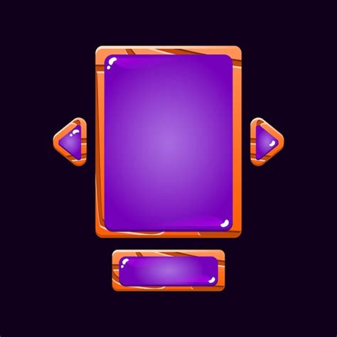 premium vector set of glossy wooden game ui board pop up for gui