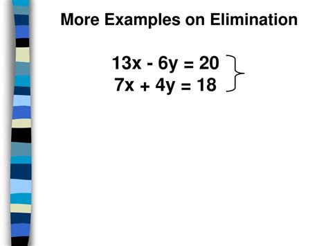 Ppt Solving Systems Of Linear Equations By Elimination Powerpoint Presentation Id 5484892