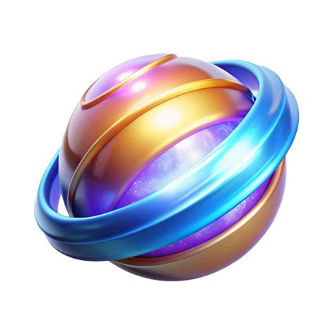 Abstract Cosmic Sphere Golden Orb With Blue Ring And Nebula 55853557 Png