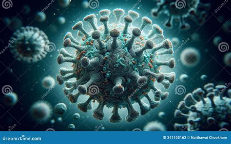 Detailed Microbial Image Of Cells And Interactions Under Microscope Vibrant And Scientific