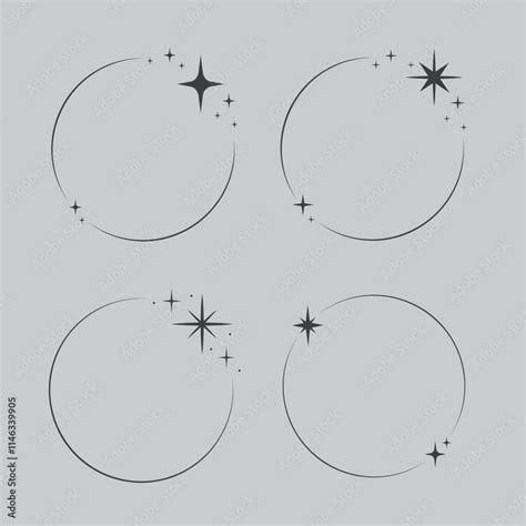 Magic Celestial Arch Frames And Borders Y2k Shapes Of Vector Line Minimal Boho Stars Moon Sun