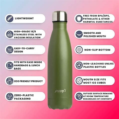750ml Peppys Dark Green Ss Double Walled Vacuum Flask At ₹ 1099piece