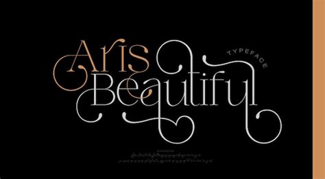 우아한 알파벳 문자 글꼴 프리미엄 벡터