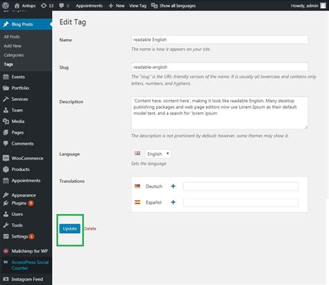 Edit Tags In WordPress W Schools