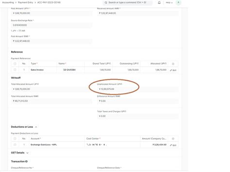 Payment Reconcile Issue Payment Invoice Amount But Unallocated Amount Visible Accounting