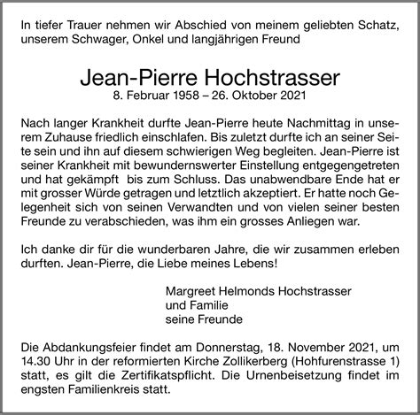 Jean Pierre Hochstrasser Hommages