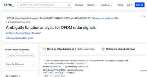 Ambiguity Function Analysis For Ofdm Radar Signals
