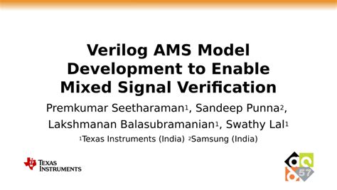 pdf verilog ams model development to enable mixed signal verification
