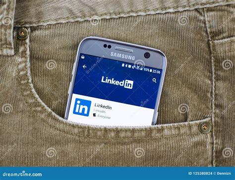 Linkedin App On A Cellphone Screen Editorial Stock Image Image Of