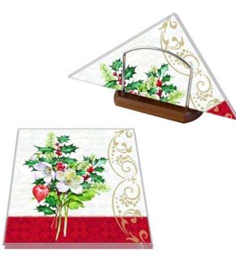Салфетки коледен букет Коледни покривки и салфетки