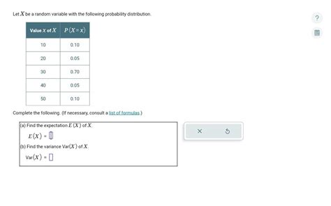 Solved Let X Be A Random Variable With The Following Chegg
