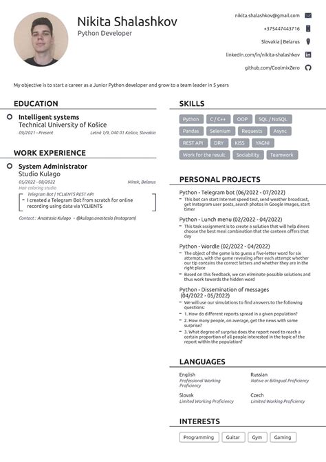 nikita shalashkov on linkedin python developer job github opentowork