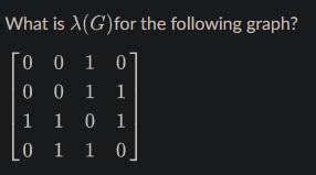 Solved What is λ G for the following graph Chegg