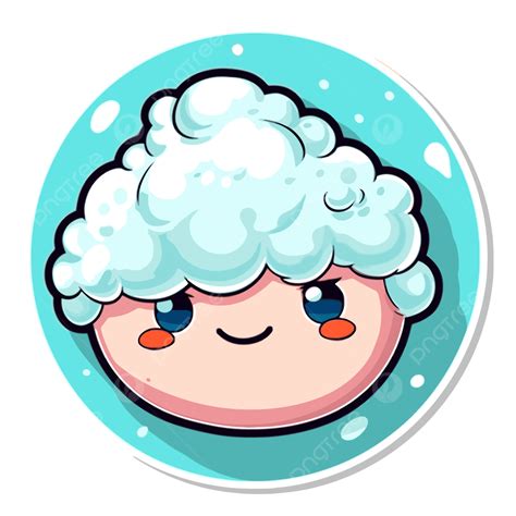 하얀 솜털 머리를 가진 귀여운 카와이 거품 캐릭터 벡터 스노볼 상표 만화 Png 일러스트 및 벡터 에 대한 무료 다운로드 Pngtree
