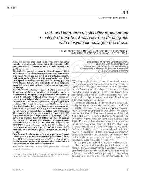 Pdf Mid And Long Term Results After Replacement Of Infected