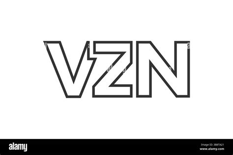 Vzn Logo Design Template With Strong And Modern Bold Text Initial Based Vector Logotype