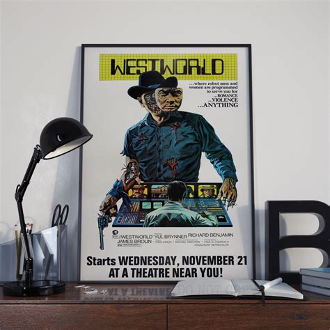 Vintage Westworld 1973 Film Poster Classic Western Sci Fi Robot