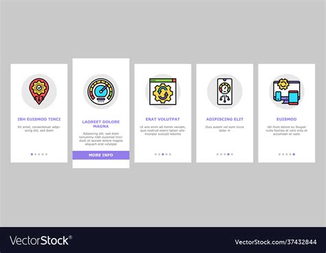 Optimize Operations Onboarding Icons Set Vector Image