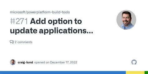 Add Option To Update Applications Issue Microsoft Powerplatform Build Tools GitHub