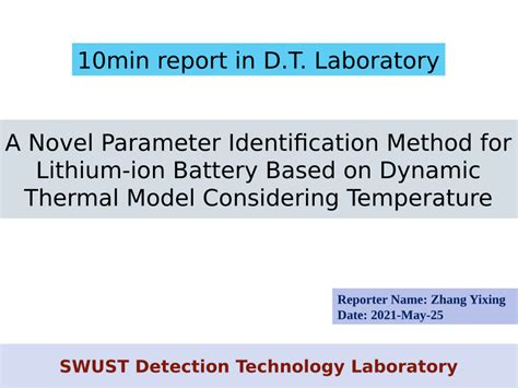 Pdf A Novel Parameter Identification Method For Lithium Ion Battery
