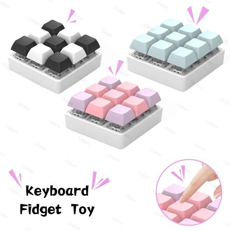 9 Keys Keyboard Key Toy Party Stress Relief Diy Fidget Button Keycap