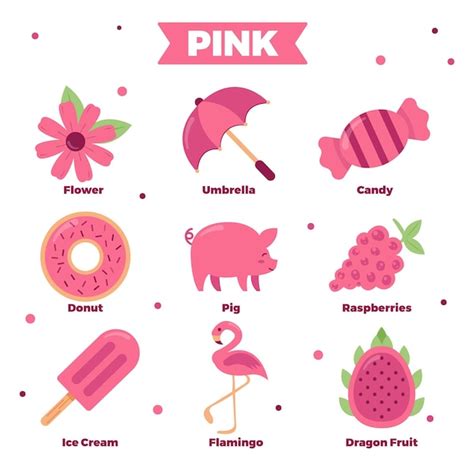 Free Vector Pink And Vocabulary Words Pack
