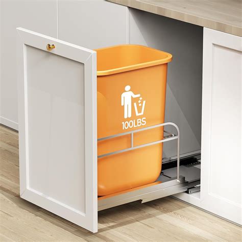 Pull Out Trash Can Under Cabinet Kit With Soft Close Slides Trash Bin
