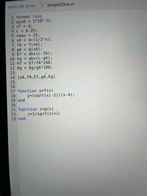 Solved I Need Help Fixing This Code On Matlab I Am Getting