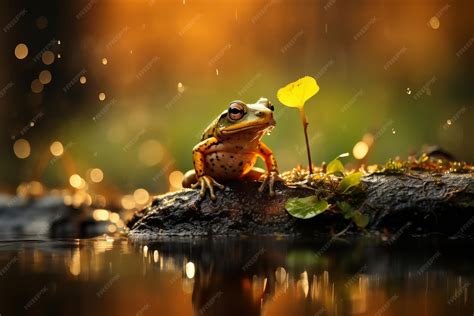 Premium Ai Image Delightful Tiny Frog Natures Miniature Marvel