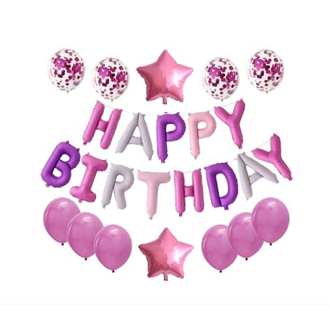 Комплект от 25 розови лилави балони Честит рожден ден Продавам депо Emag Bg