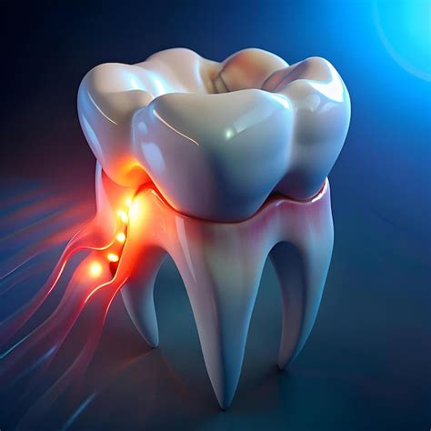 3d Illustration Of A Tooth Extraction Showcasing The Exposed Nerve And