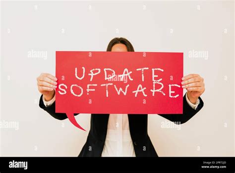 Hand Writing Sign Update Softwarereplacing Program With A Newer Version