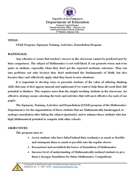 Project Proposal Math Pdf Teachers Mathematics